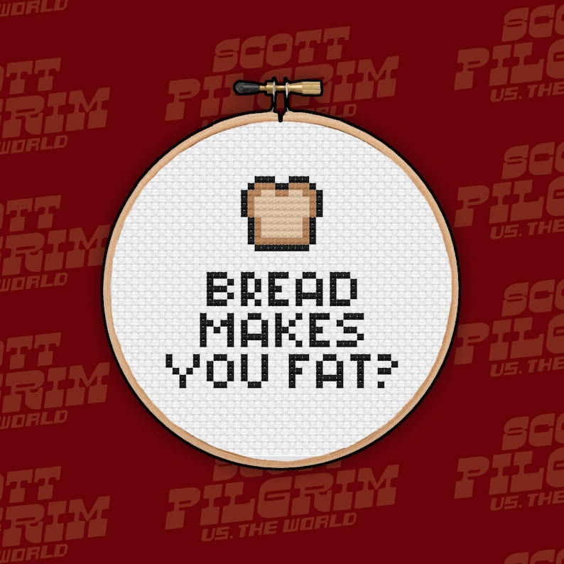 Scott Pilgrim Vs the World Bread Makes You Fat Pixel - Etsy