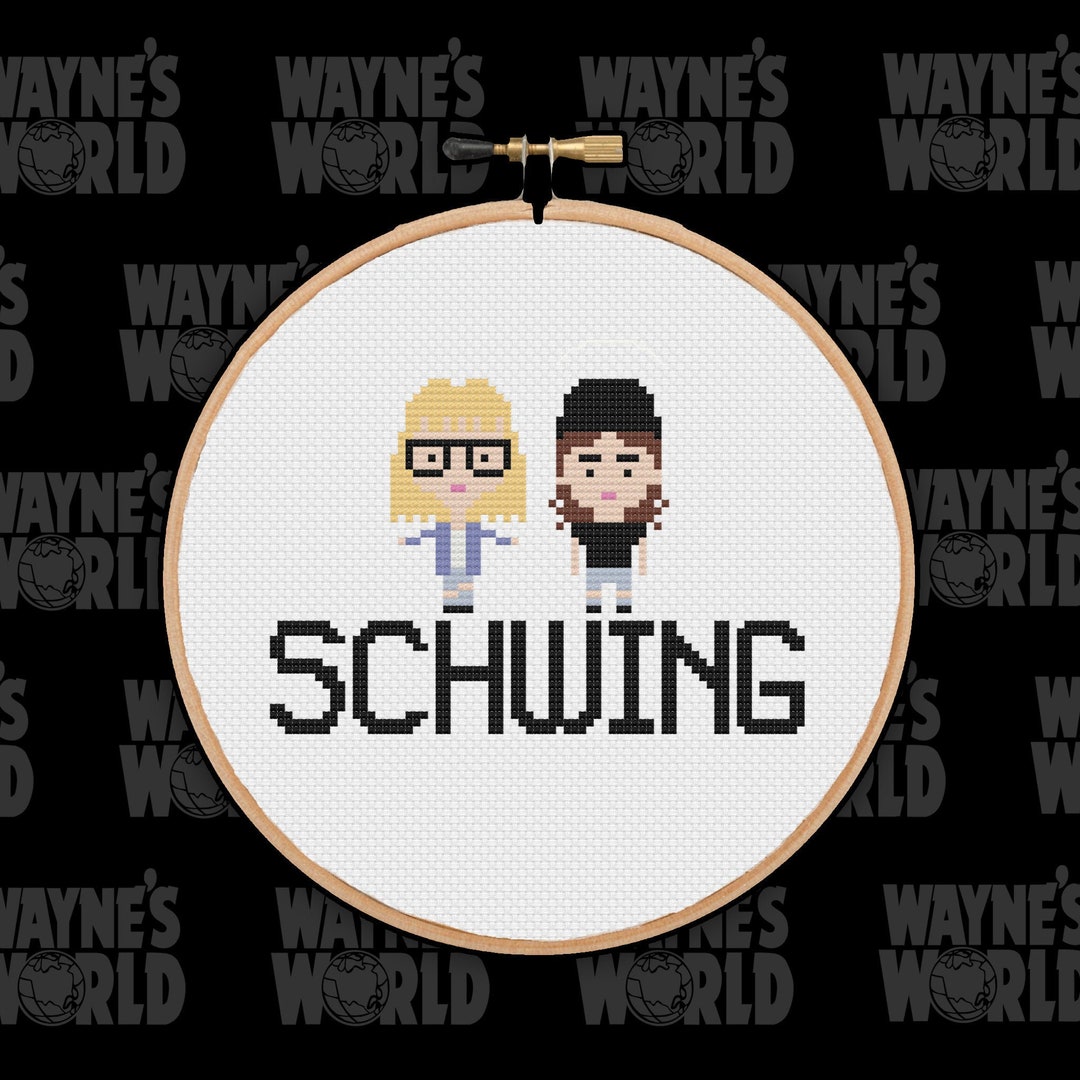 Wayne's World Wayne and Garth Schwing Geek Cross Stitch Pattern - Etsy