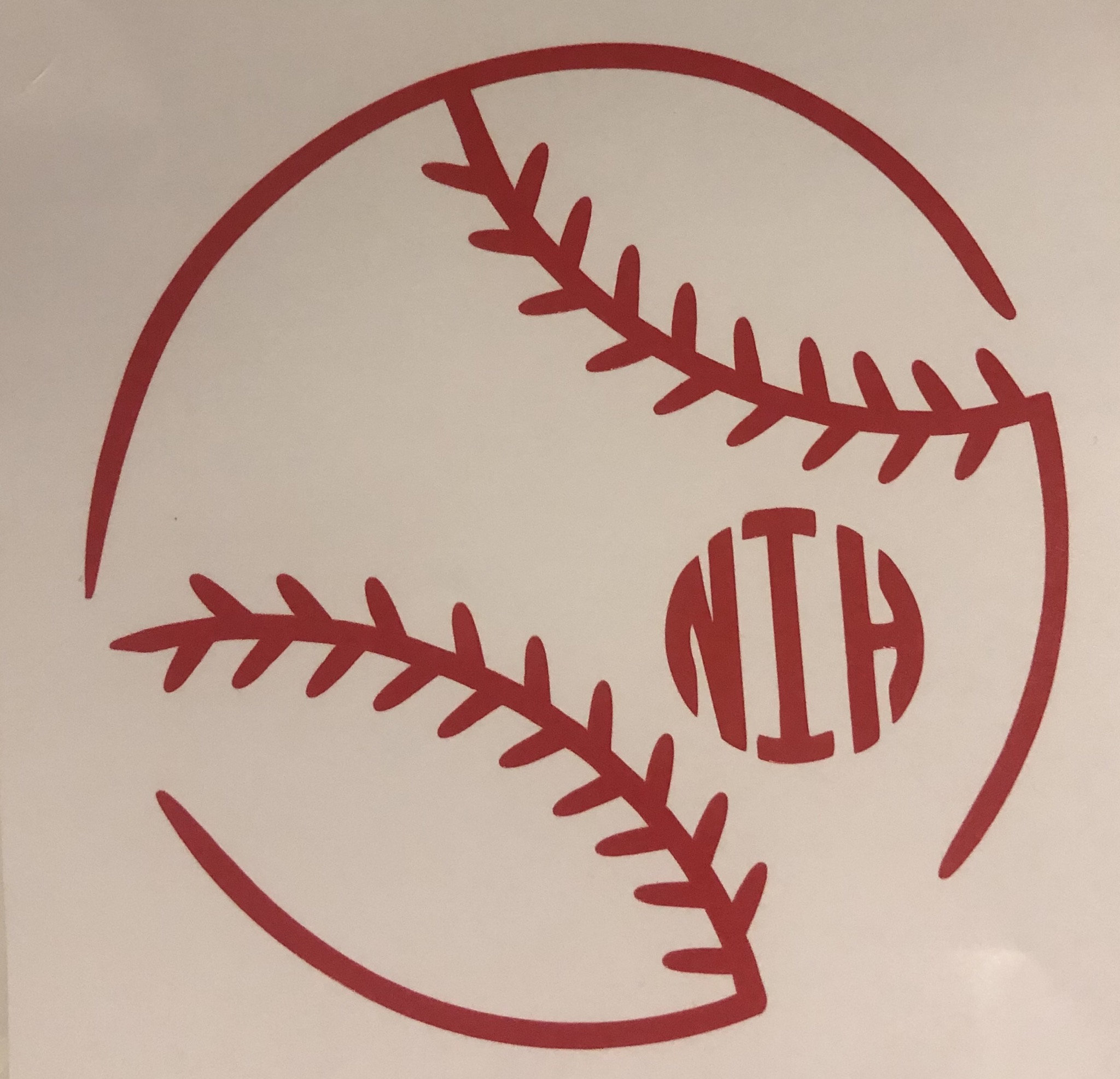 Baseball Monogram Decal - Etsy