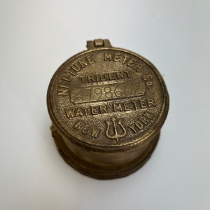 Antique Brass Neptune Water Meter Trinket Box - Etsy