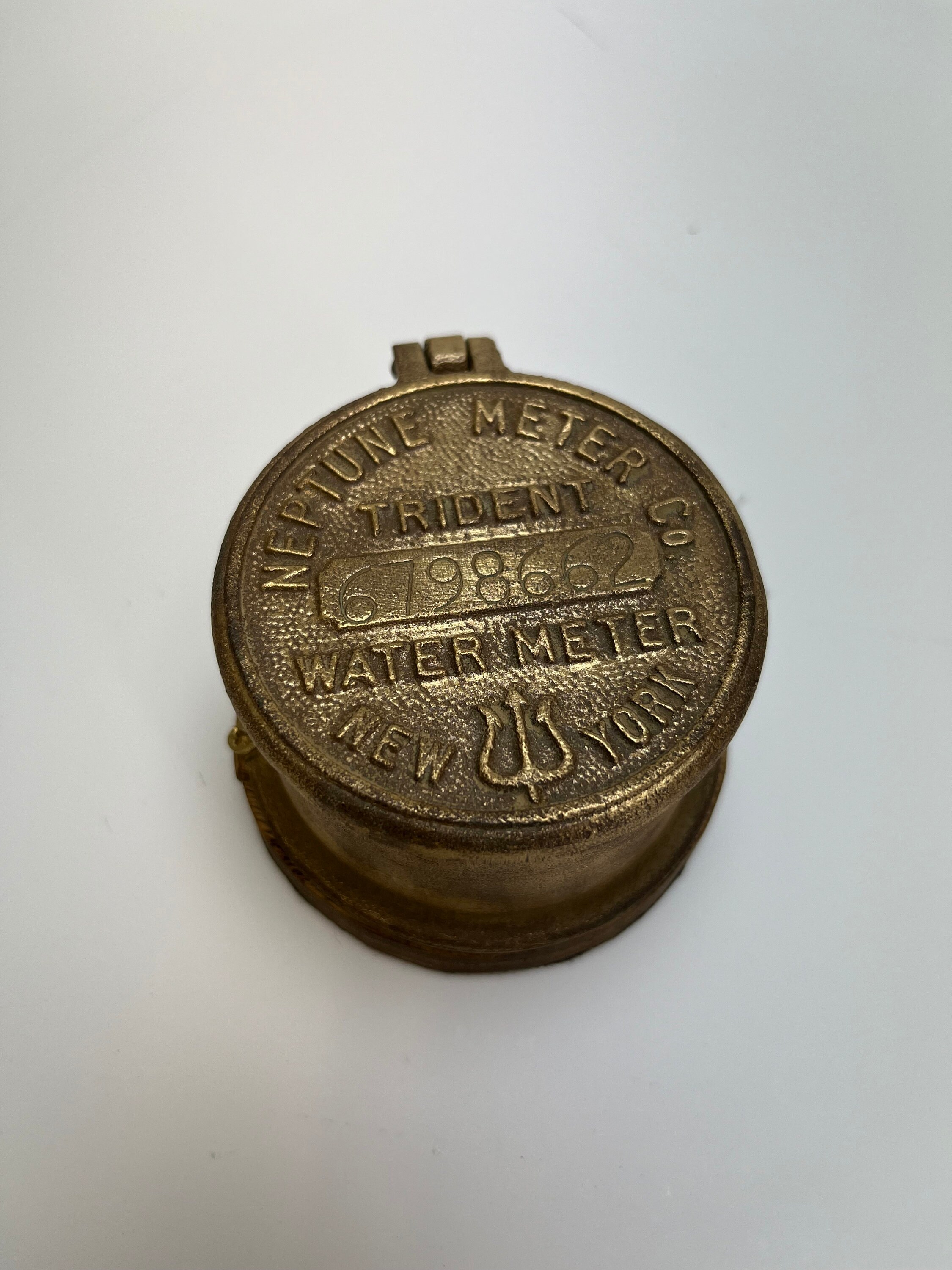 Antique Brass Neptune Water Meter Trinket Box - Etsy