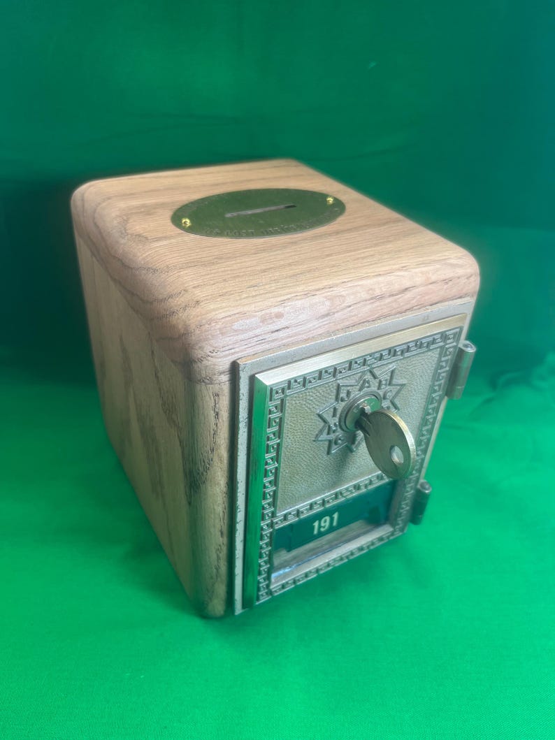 Vintage Oak Post Office Box Bank - Key Lock - Etsy