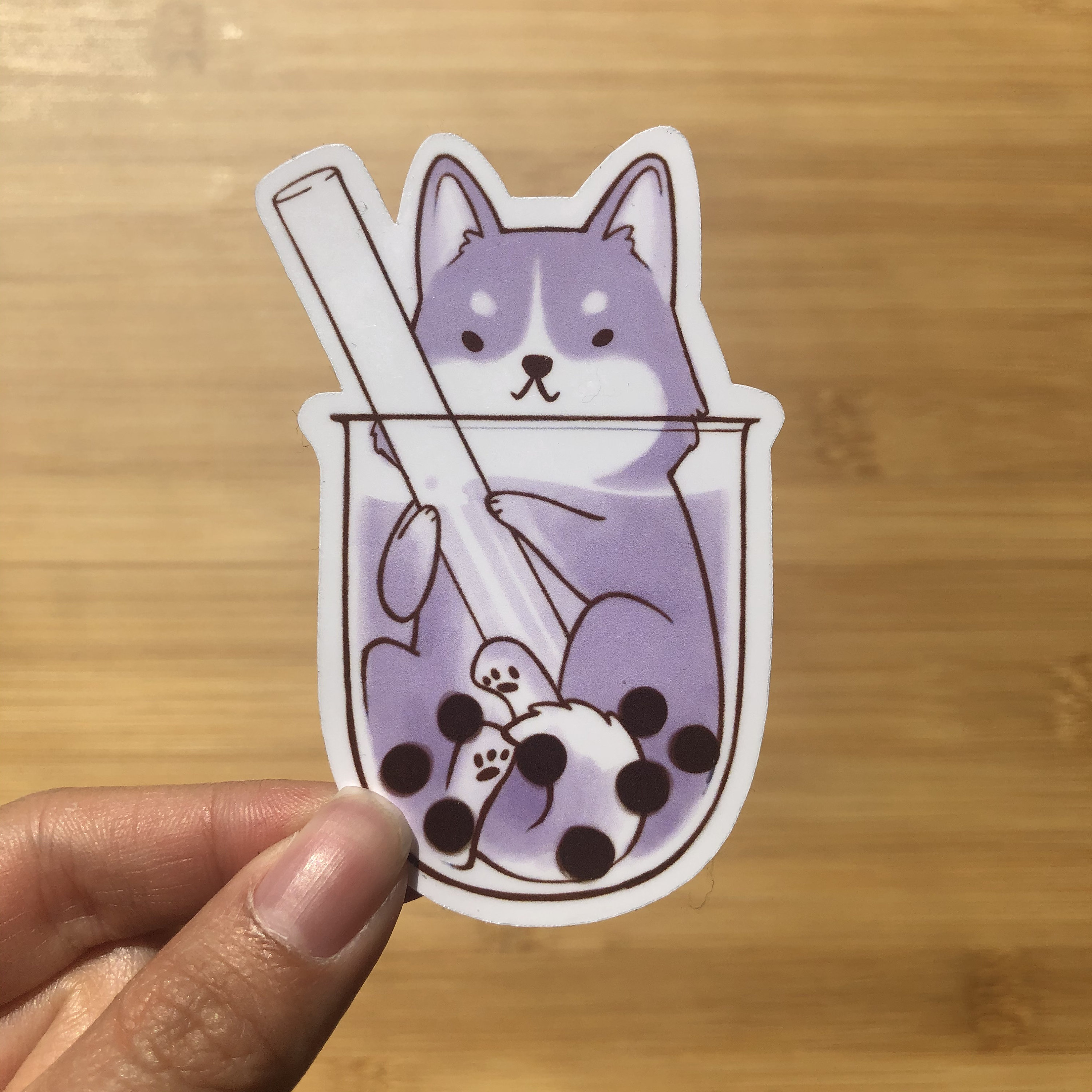Stickers Stickers, Labels & Tags Taro Husk-tea Boba Paw-Tea Husky Boba ...