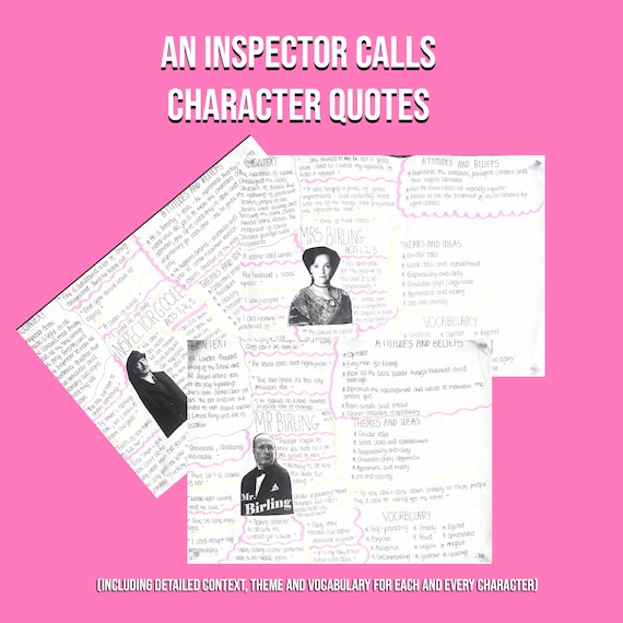 An Inspector Calls Character Quotes | Etsy