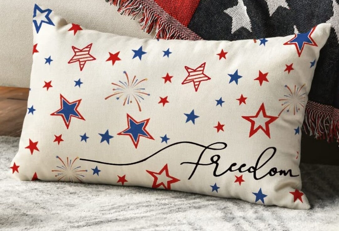 4th of July Pillow Cover Patriotic Stars Pillow Cover - Etsy