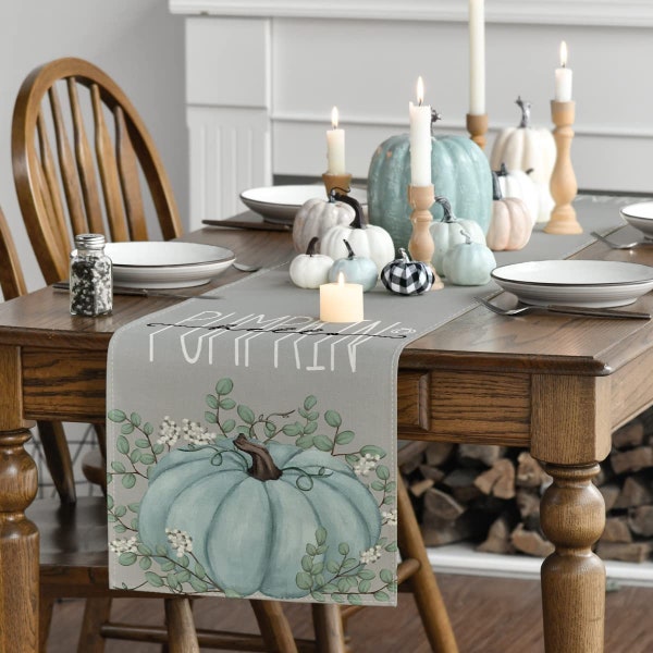 Blue Pumpkin Table Runner - Etsy