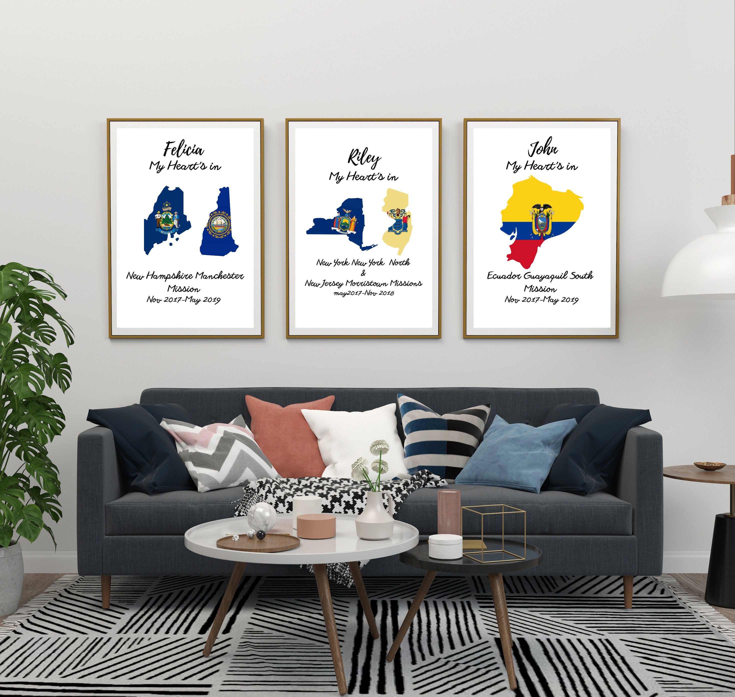 Monogram Flag Mission Art - Etsy