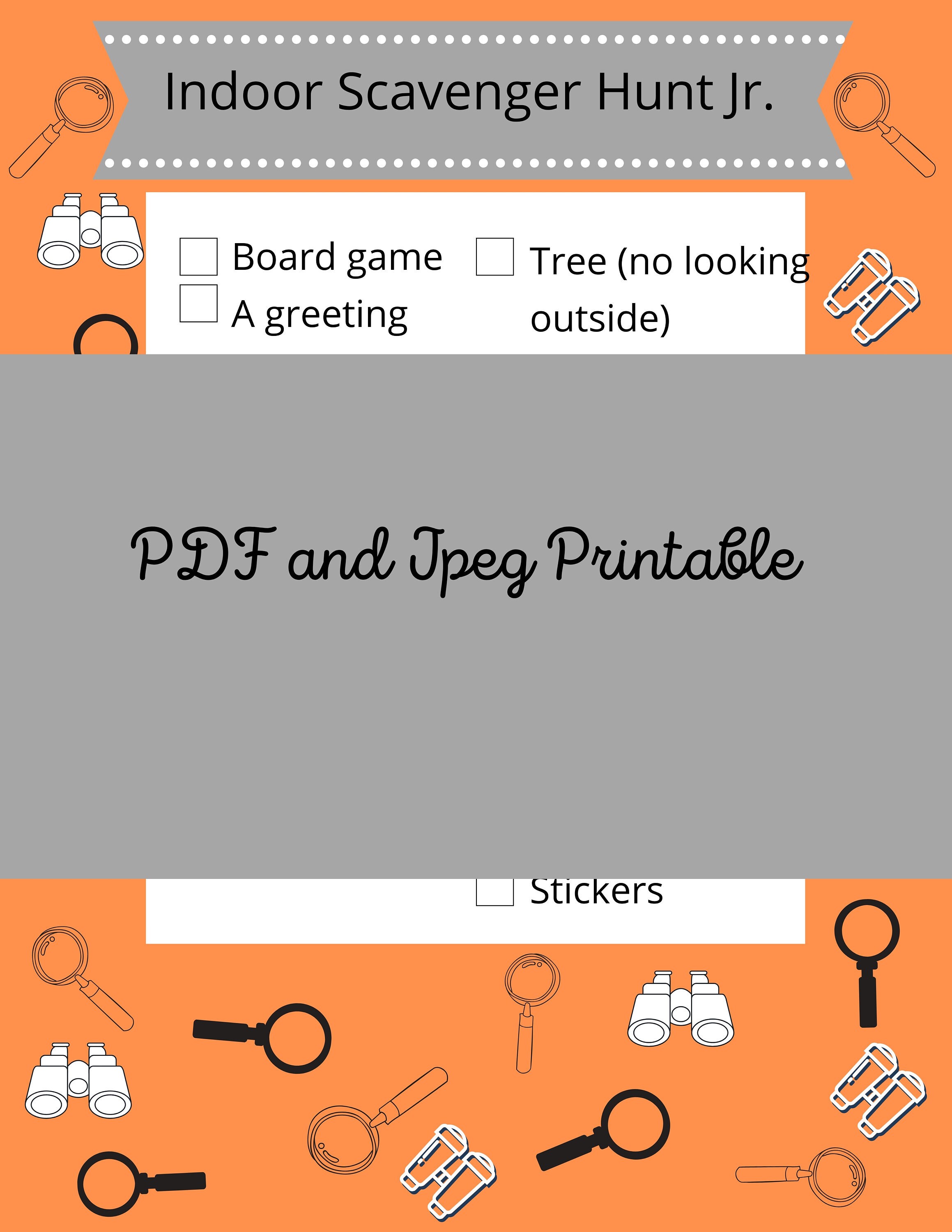 Indoor Scavenger Hunt Jr. Printable - Etsy