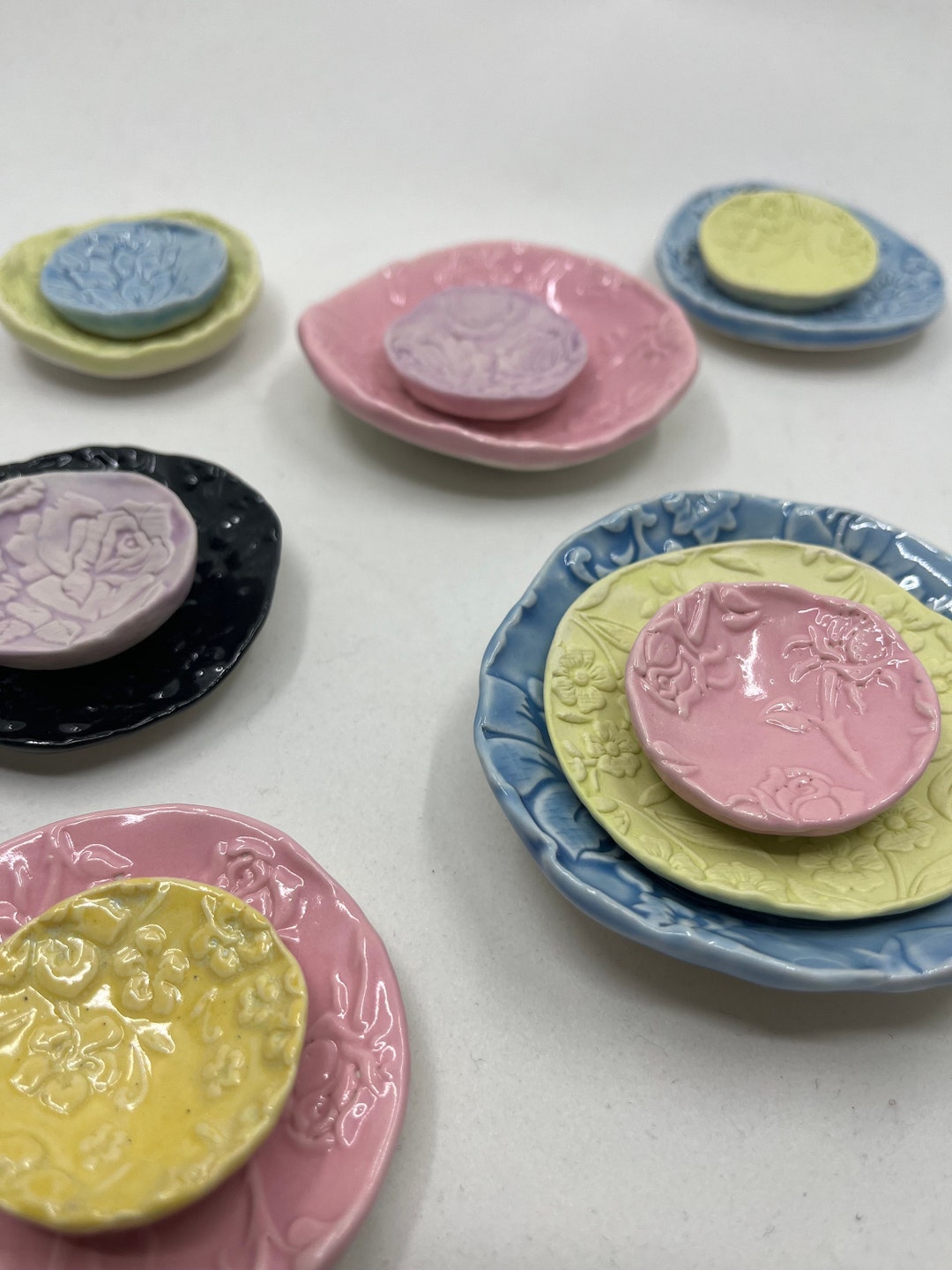 Set of 2 Small Ceramic Dishes / Stacking Dishes / Ring Dish / - Etsy