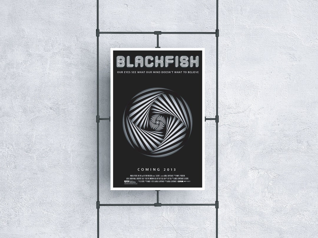 22.5x34 Blackfish Movie Poster, DIGITAL DOWNLOAD, Black and White ...