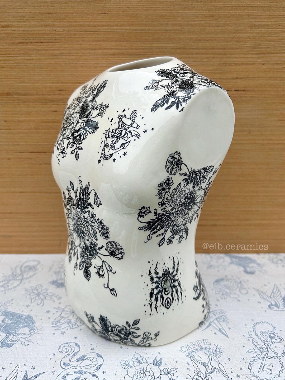 Tattooed Baby Torso Vase-floral - Etsy