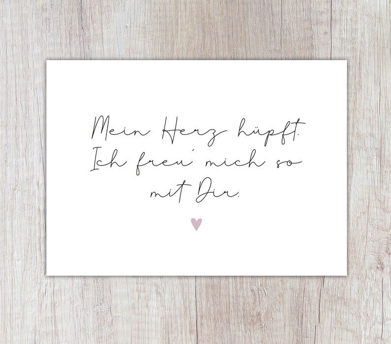 Karte Mein Herz hüpft. Ich freu mich so mit Dir - Etsy.de