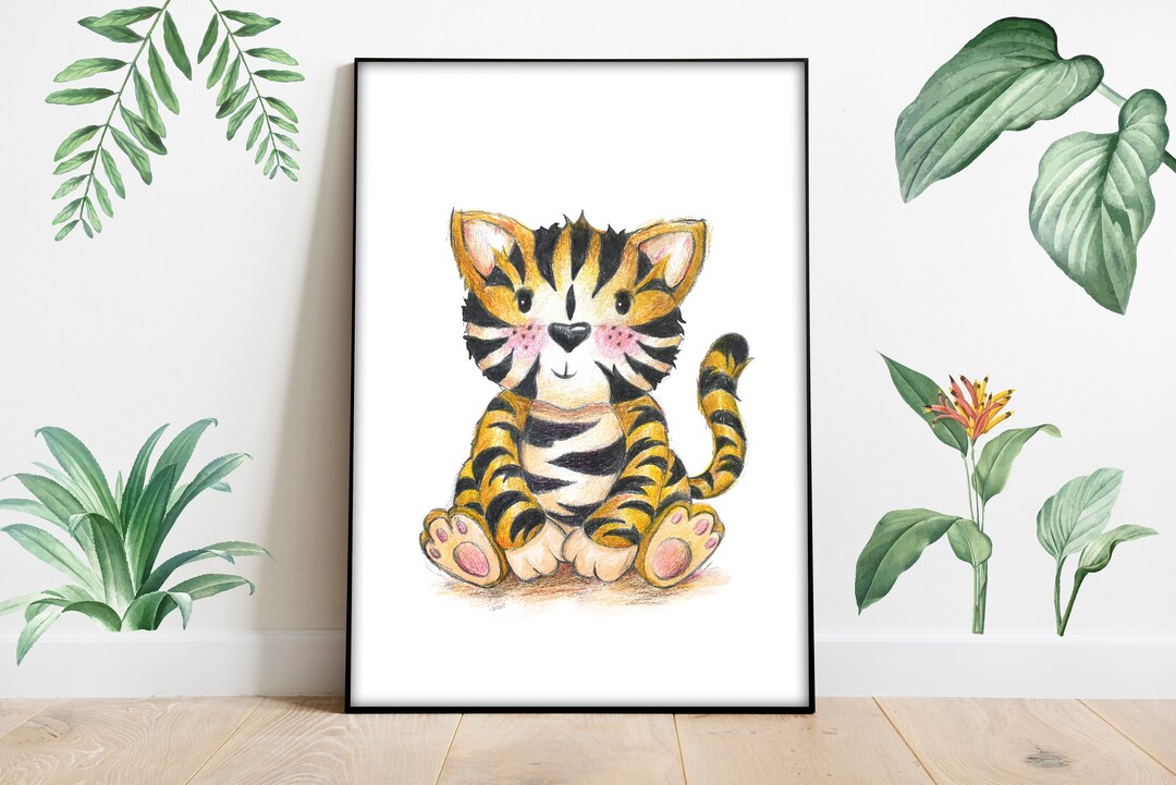 Kinderbild "Tiger", A4 - Etsy.de