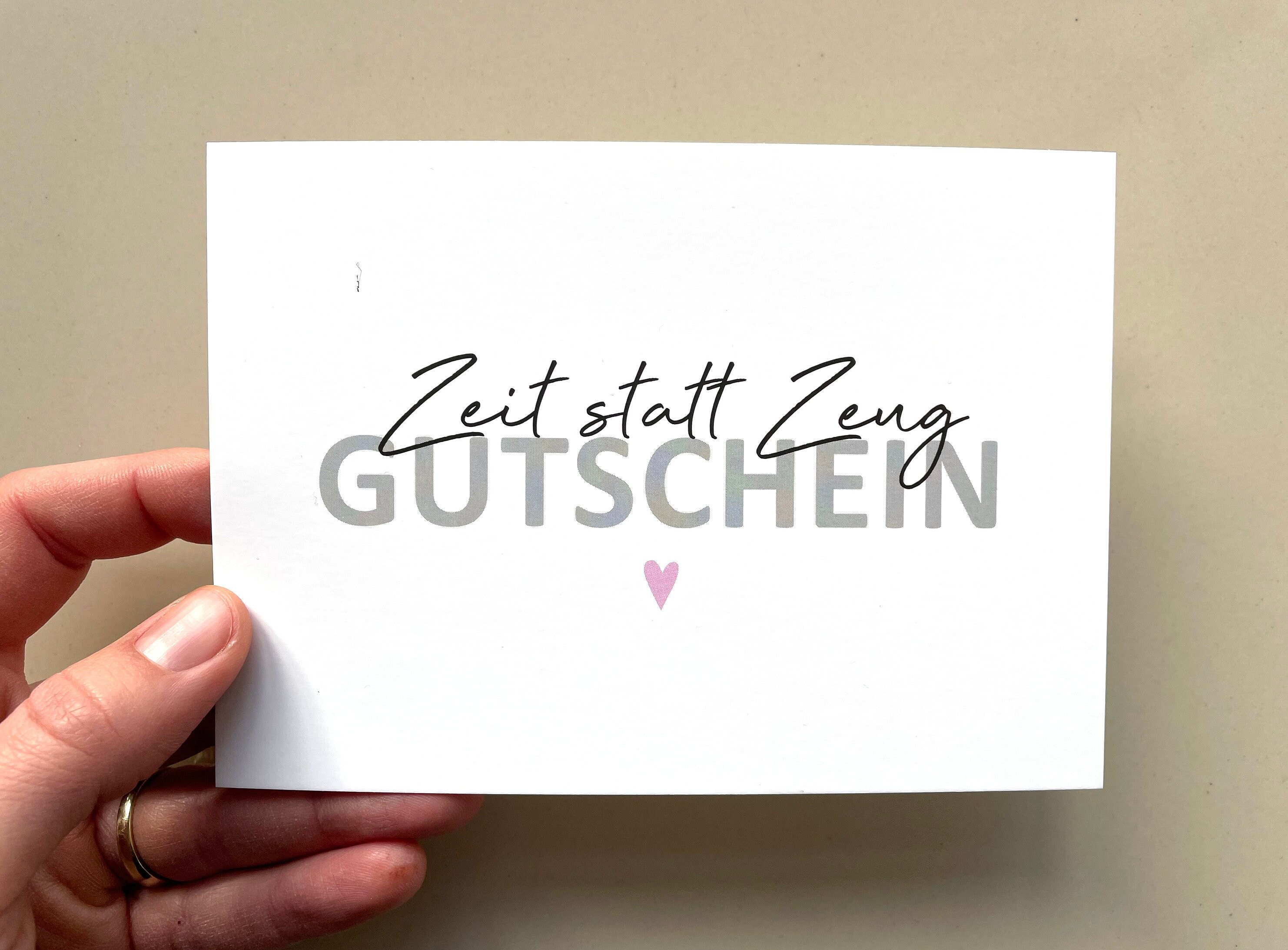 10x Karte Zeit statt Zeug Gutschein 2. Wahl - Etsy.de