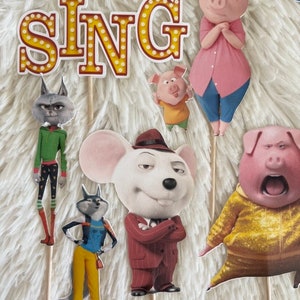 Sing 1 and Sing 2 Cupcake Topper, Sing Cupcake Topper, Sing 2 Cupcake ...