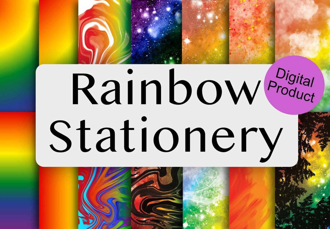Digital Printable Paper Rainbow Digital Scrapbook Paper Digital ...