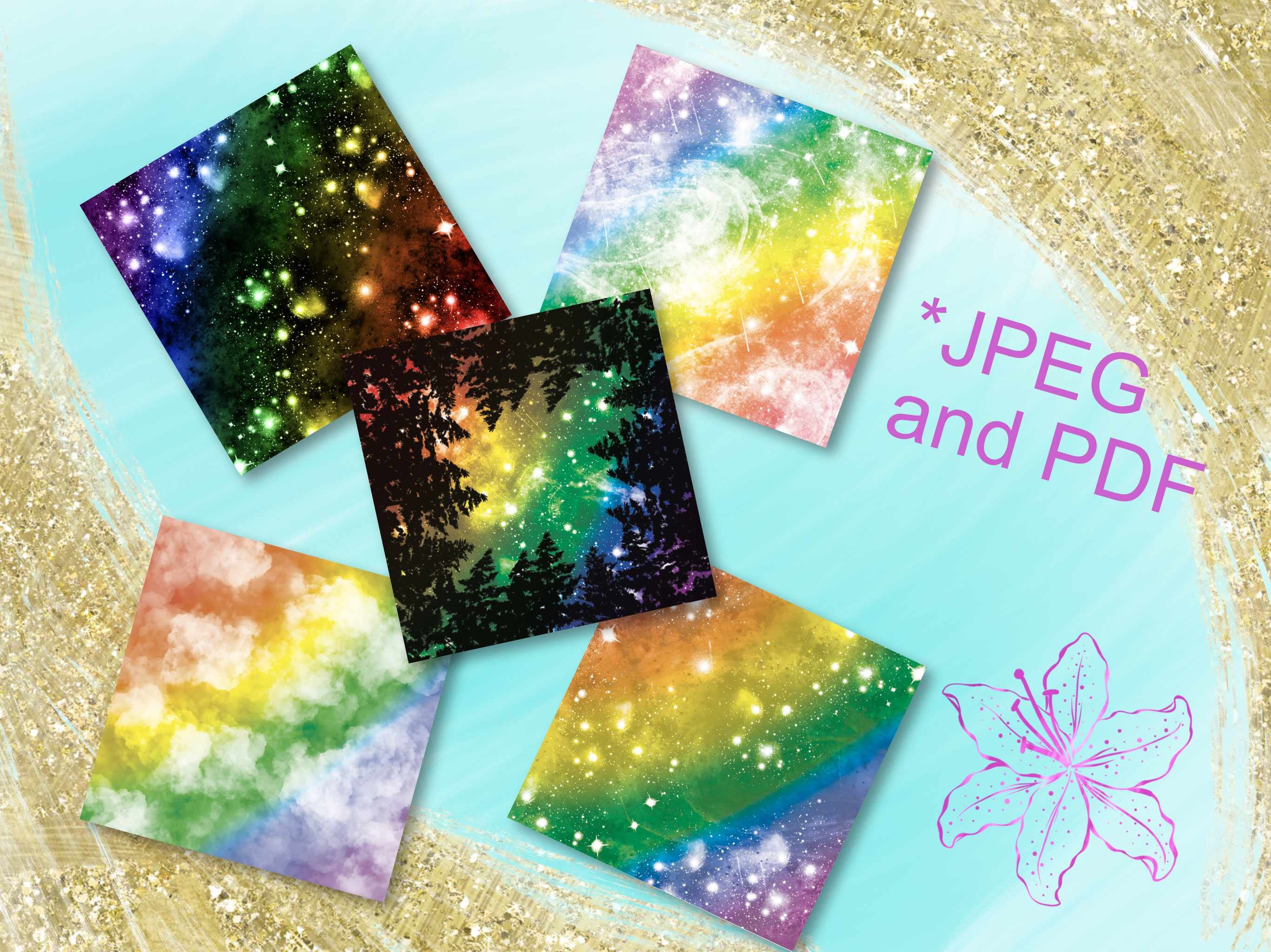 Digital Printable Paper Rainbow Digital Scrapbook Paper Digital ...