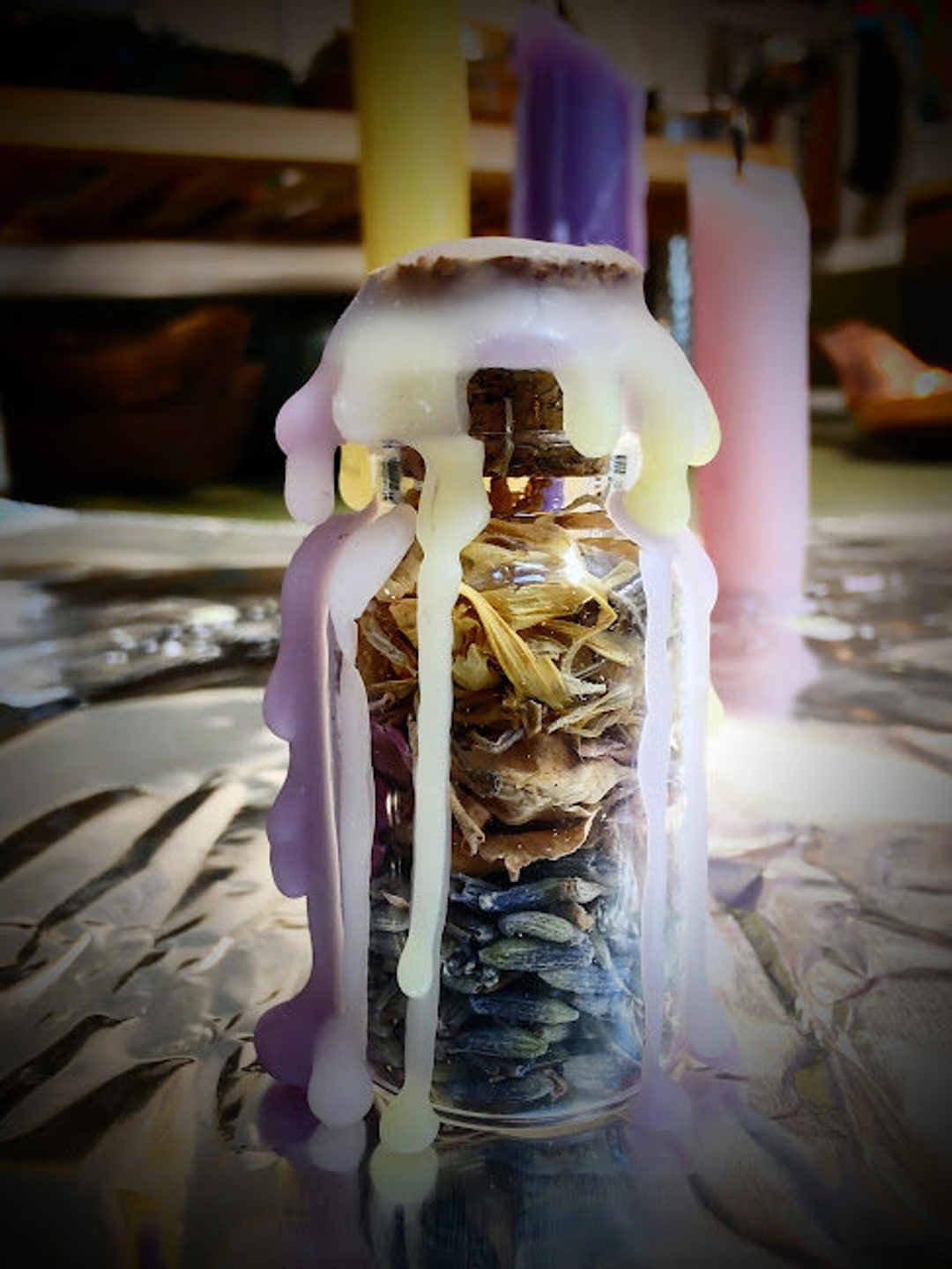 Spell Jar for Peace, Love and Happiness, Dried Flowers, Spell Jars ...