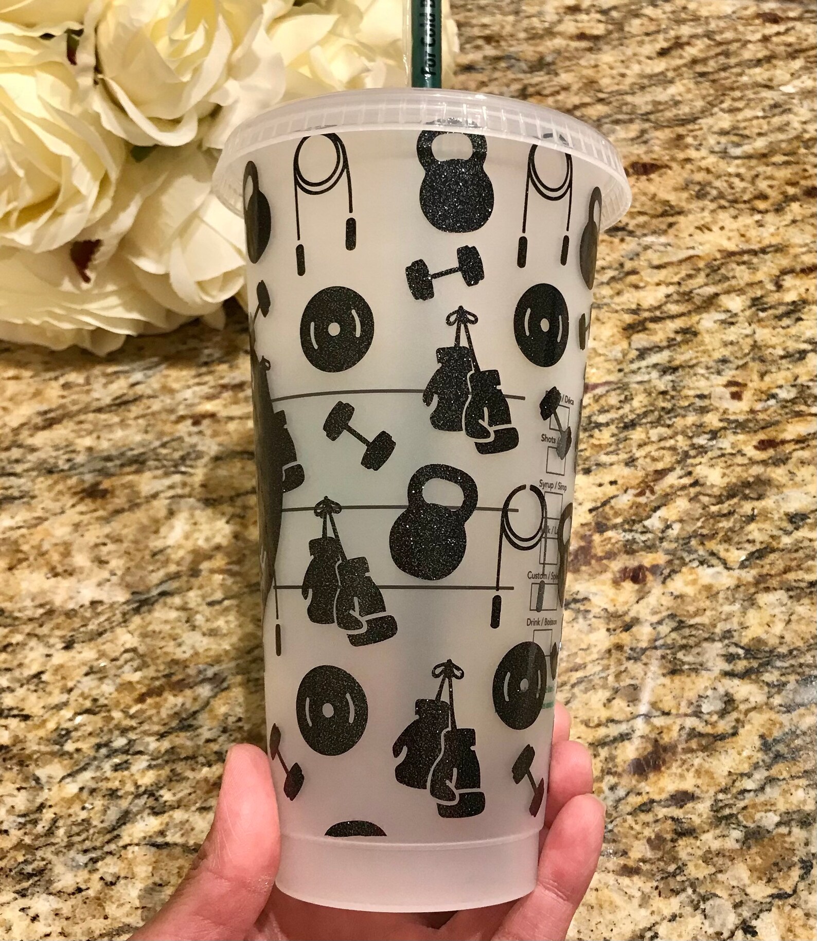 Hustle for the Muscle Starbucks Cup Workout Cup Gym Junkie | Etsy