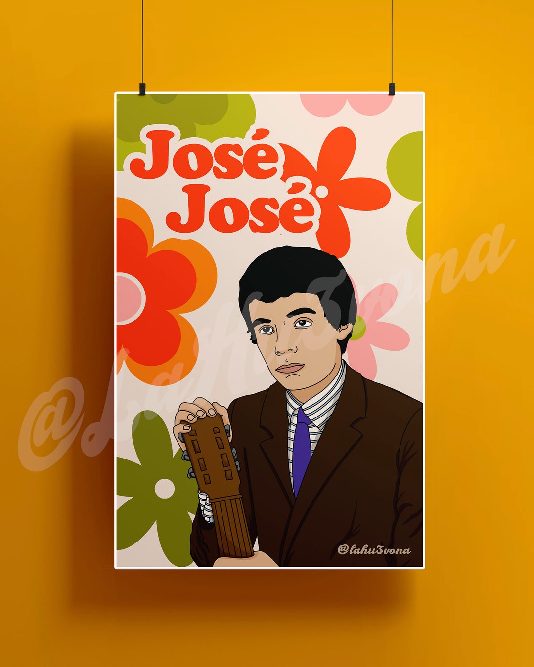José José Digital Illustration Print Latino Music Art Lahu3vona - Etsy