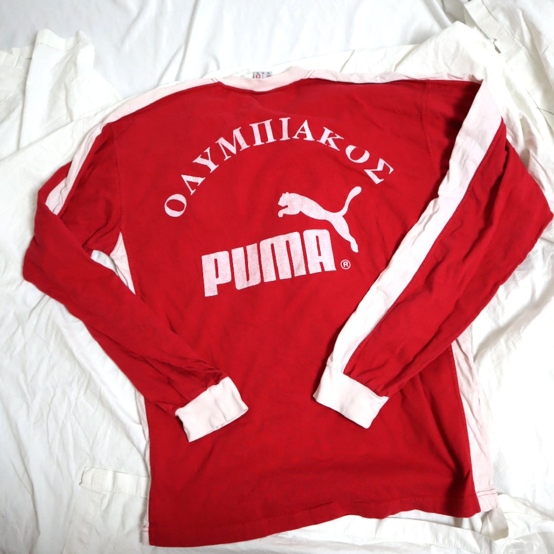 Puma Original & Official Olympiacos Greek Team Rare 1990s Long Sleeved ...