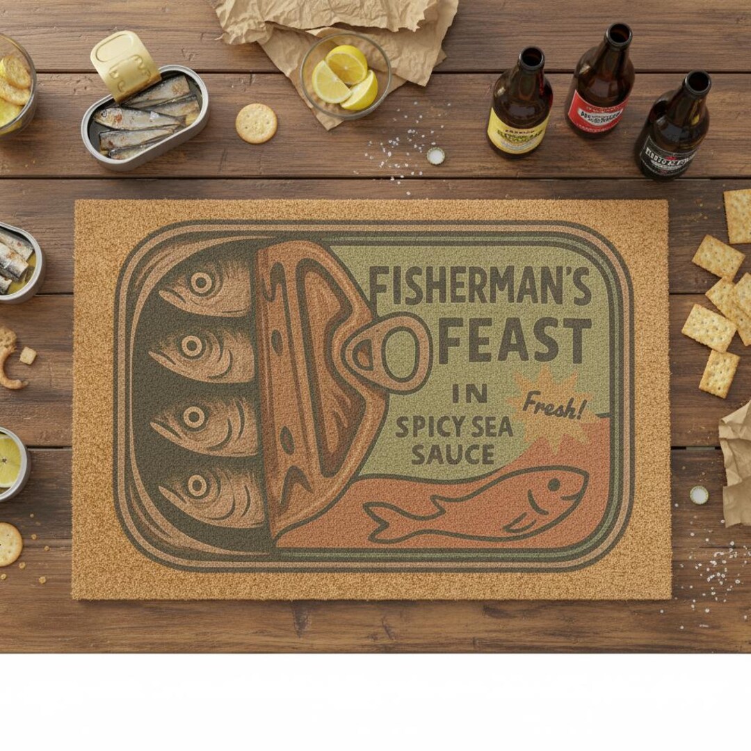 Sardine Doormat, Tinned Fish Decor, Portuguese Style Rug, Funny ...