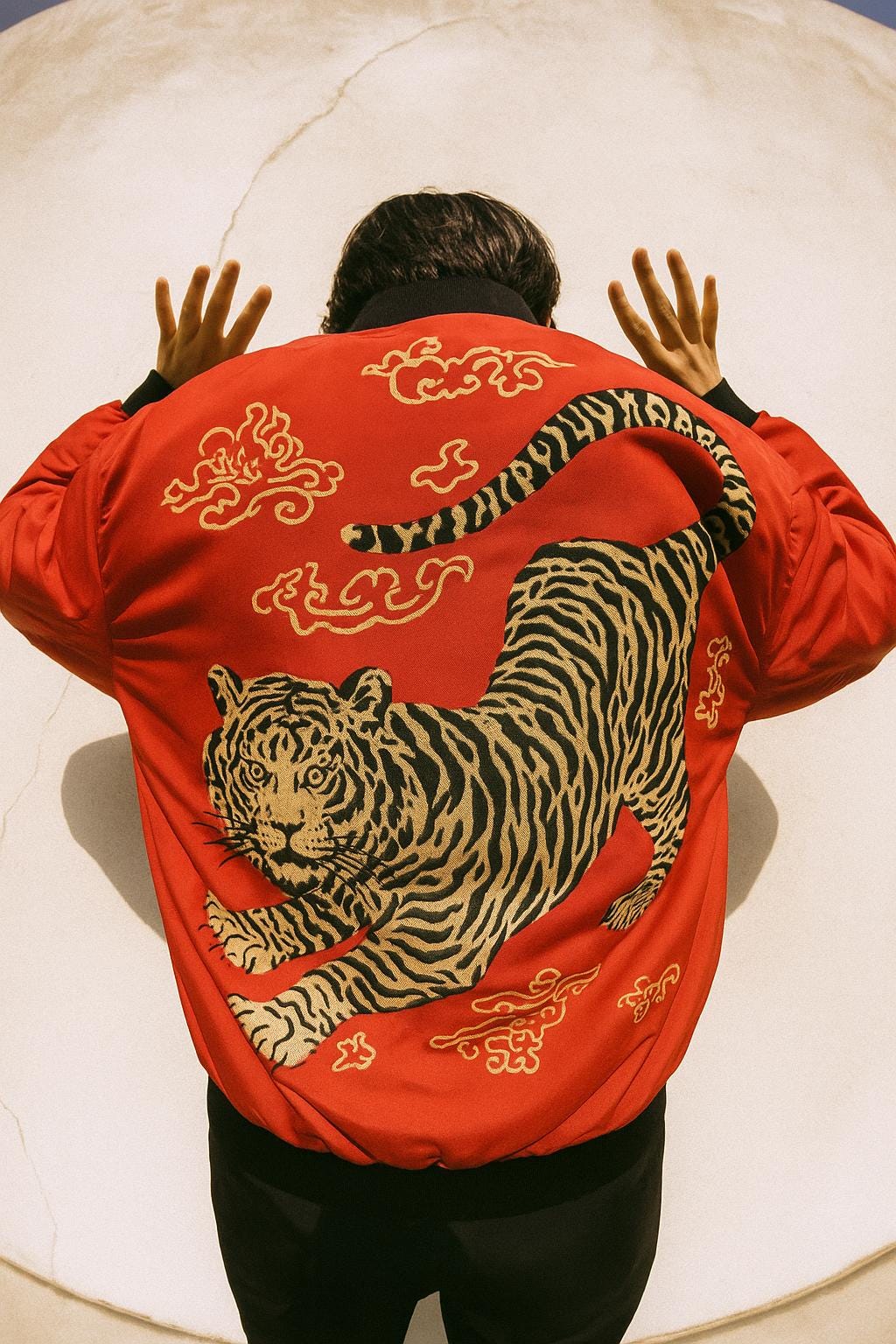 Red All-over Print Tiger Bomber Jacket Asian Streetwear Graphic Coat ...