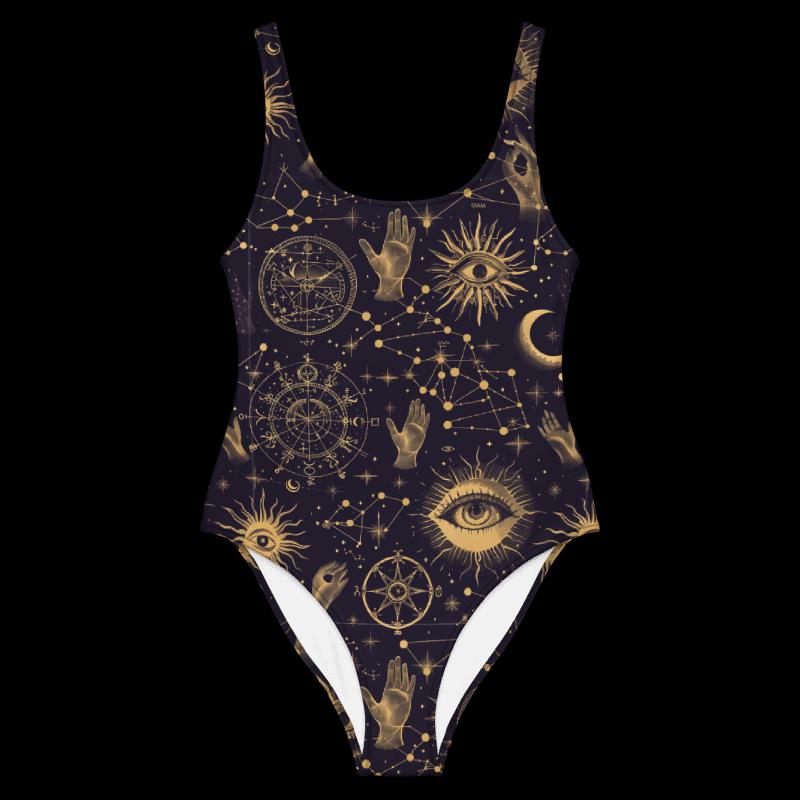 Celestial One Piece Swimsuit, Sun and Moon Bathing Suit, Witchy ...