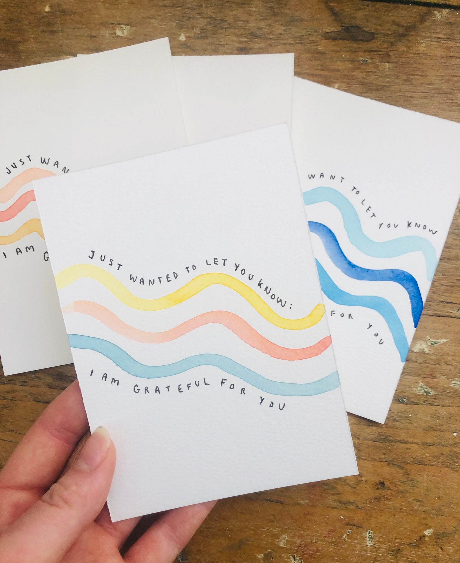 Handmade Watercolor Thank You Card Set - Grateful Cards - Etsy