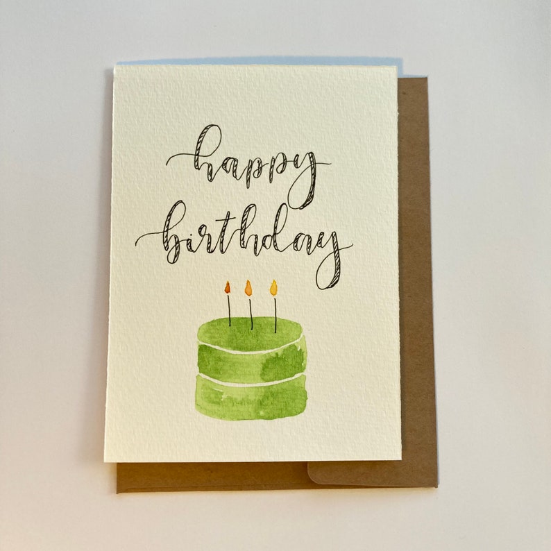 Hand-painted Watercolor Birthday Card With Matching Envelope - Etsy