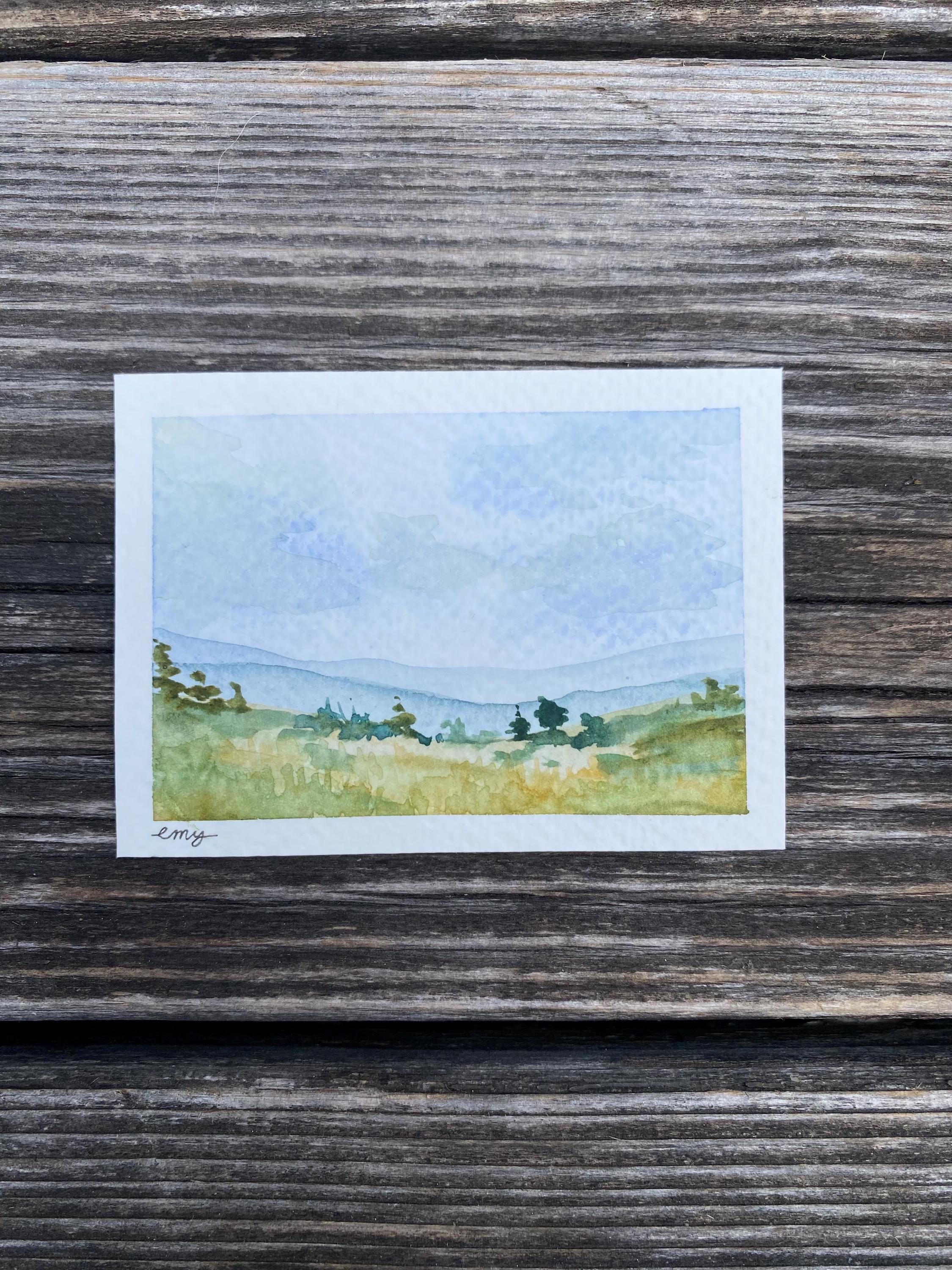 Custom Landscape Mini Painting/watercolor Customizable Picture Painting ...