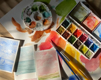 Small Watercolor Painting Watercolor - Etsy