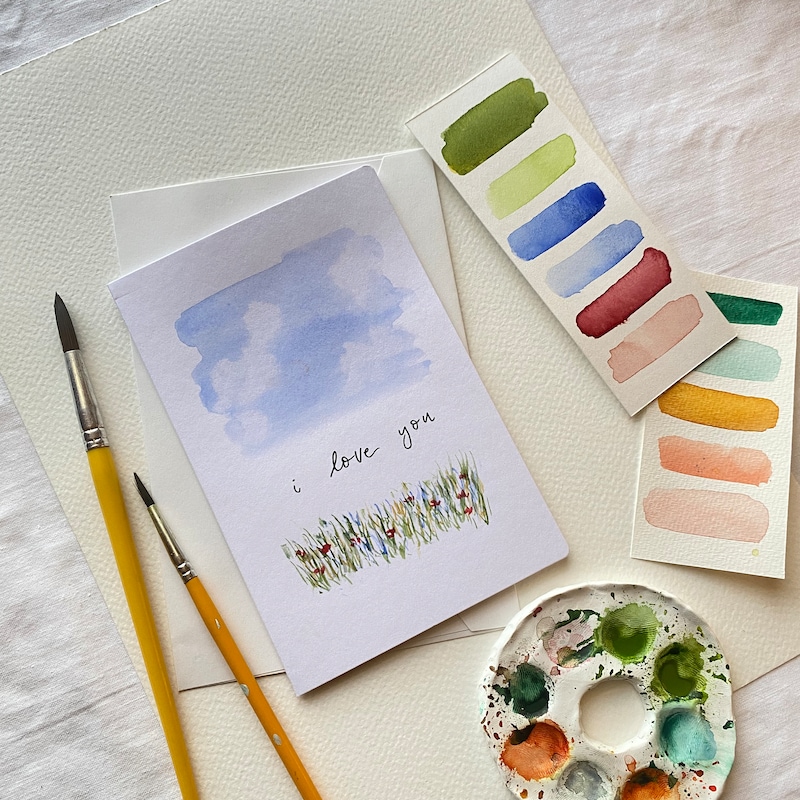 Watercolor Cards - Etsy