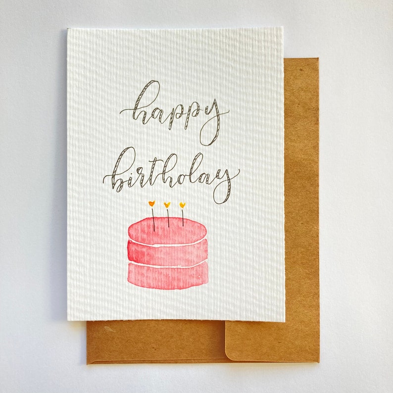 Hand-painted Watercolor Birthday Card With Matching Envelope - Etsy
