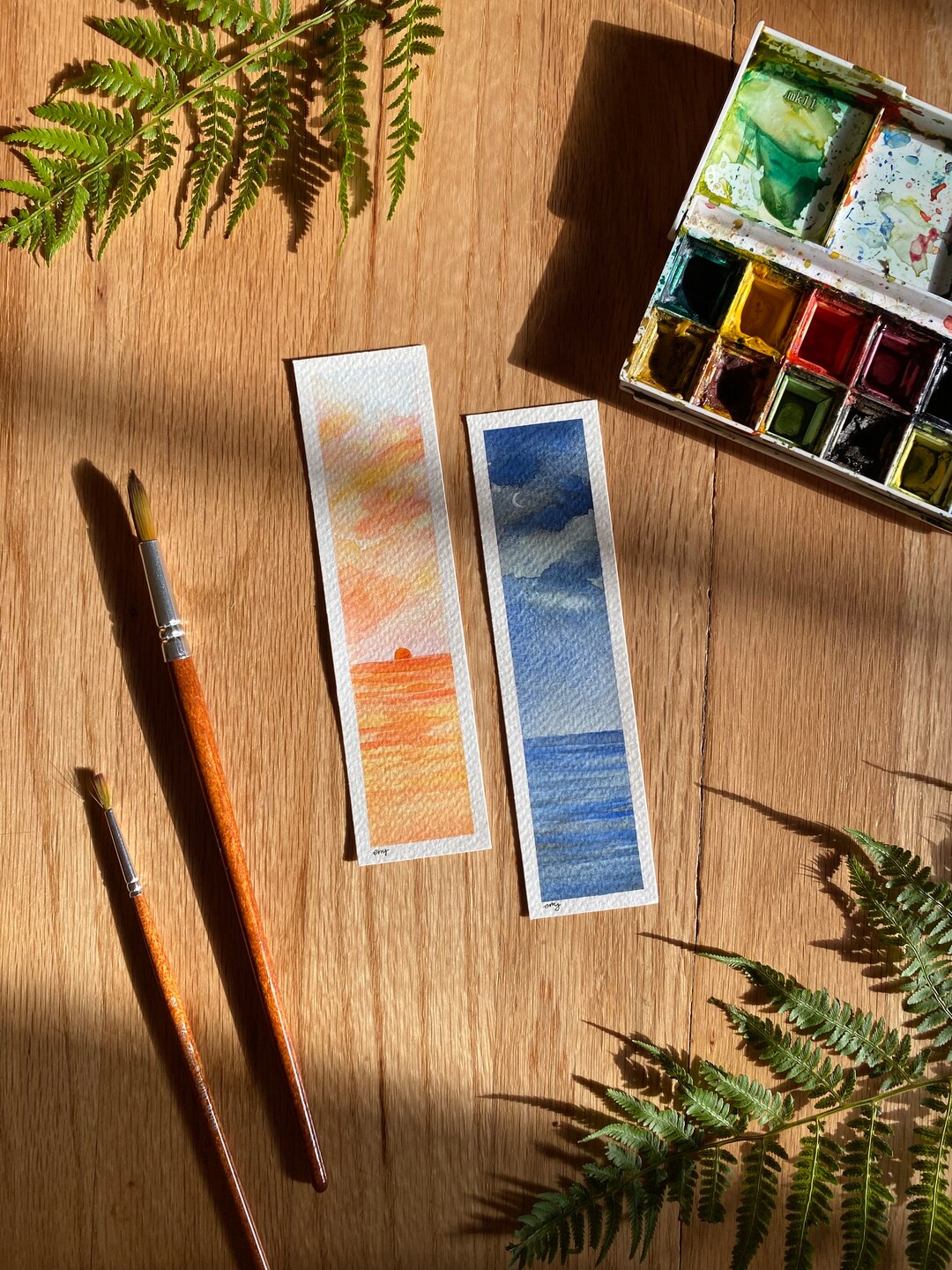 Ocean Bookmark/sunset and Night Sky Bookmark Set - Etsy