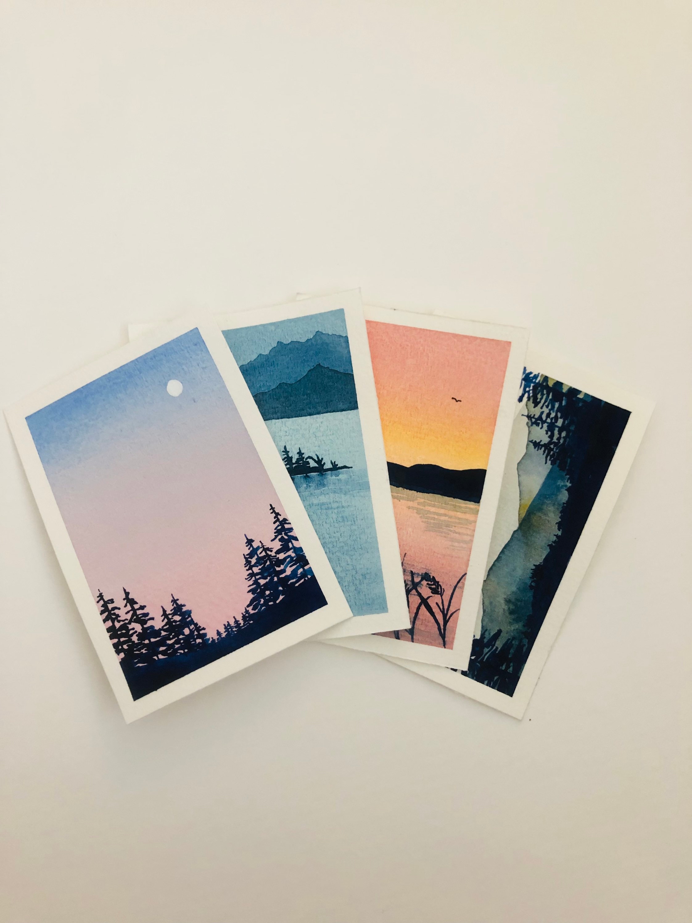 Watercolor Original Tiny Landscape Watercolor Painting Mini Watercolor ...