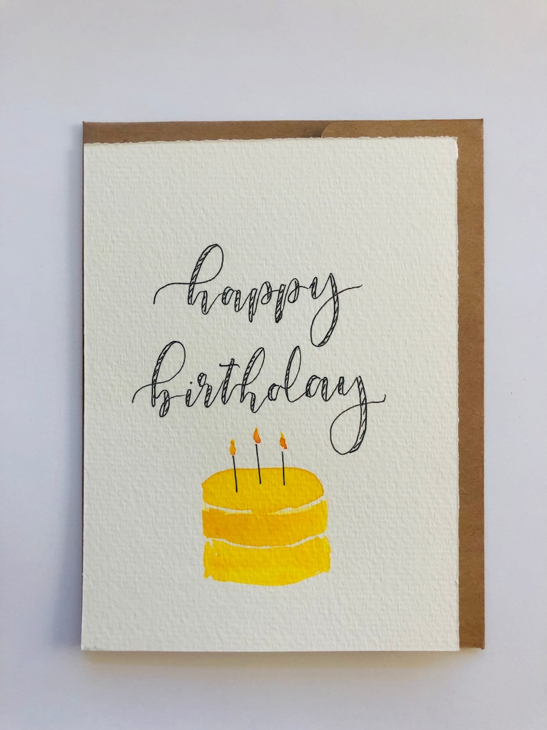 Hand-painted Watercolor Birthday Card With Matching Envelope - Etsy
