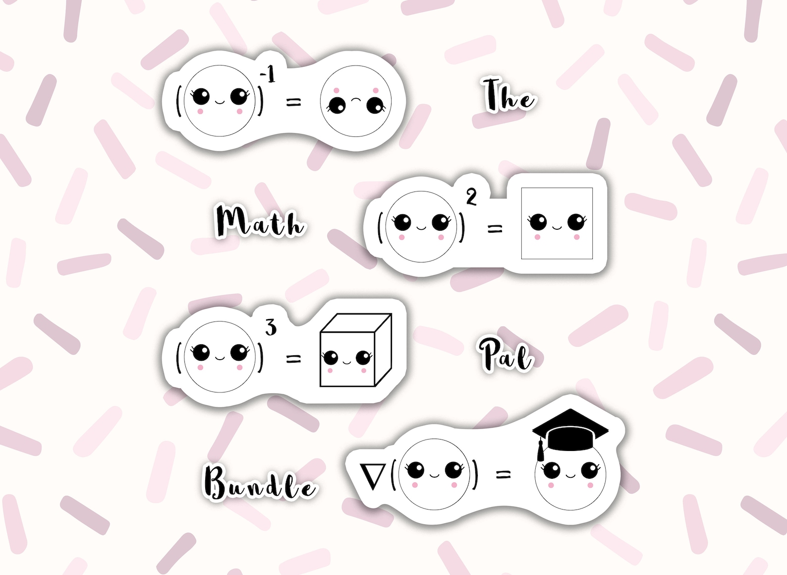 Cute funny math sticker set the math pal edition great gift - Etsy.de