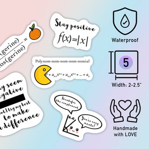 Stay Positive -- Waterproof Math Sticker and Great Gift for College ...