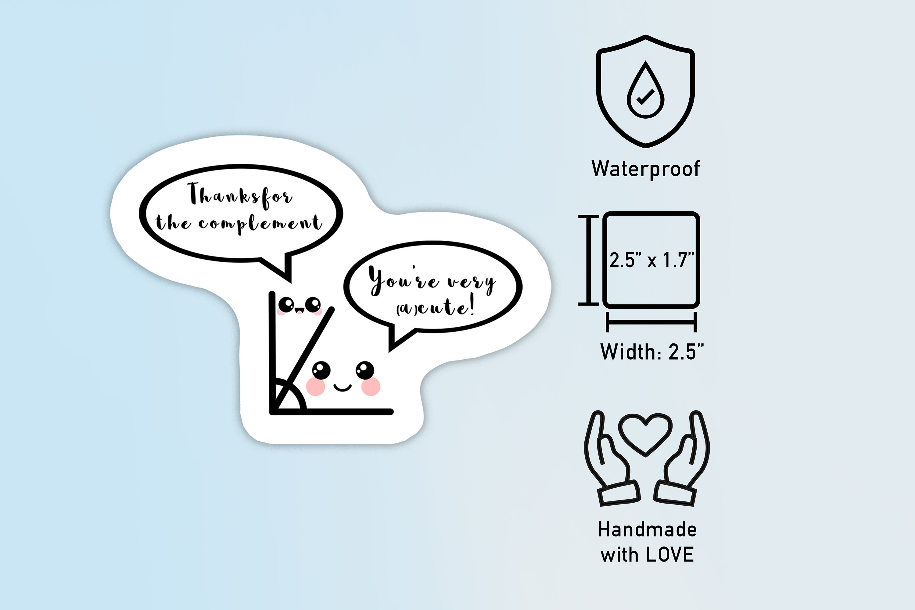 Waterproof Math Sticker Bundle Set of 5 Unique Math Puns - Etsy