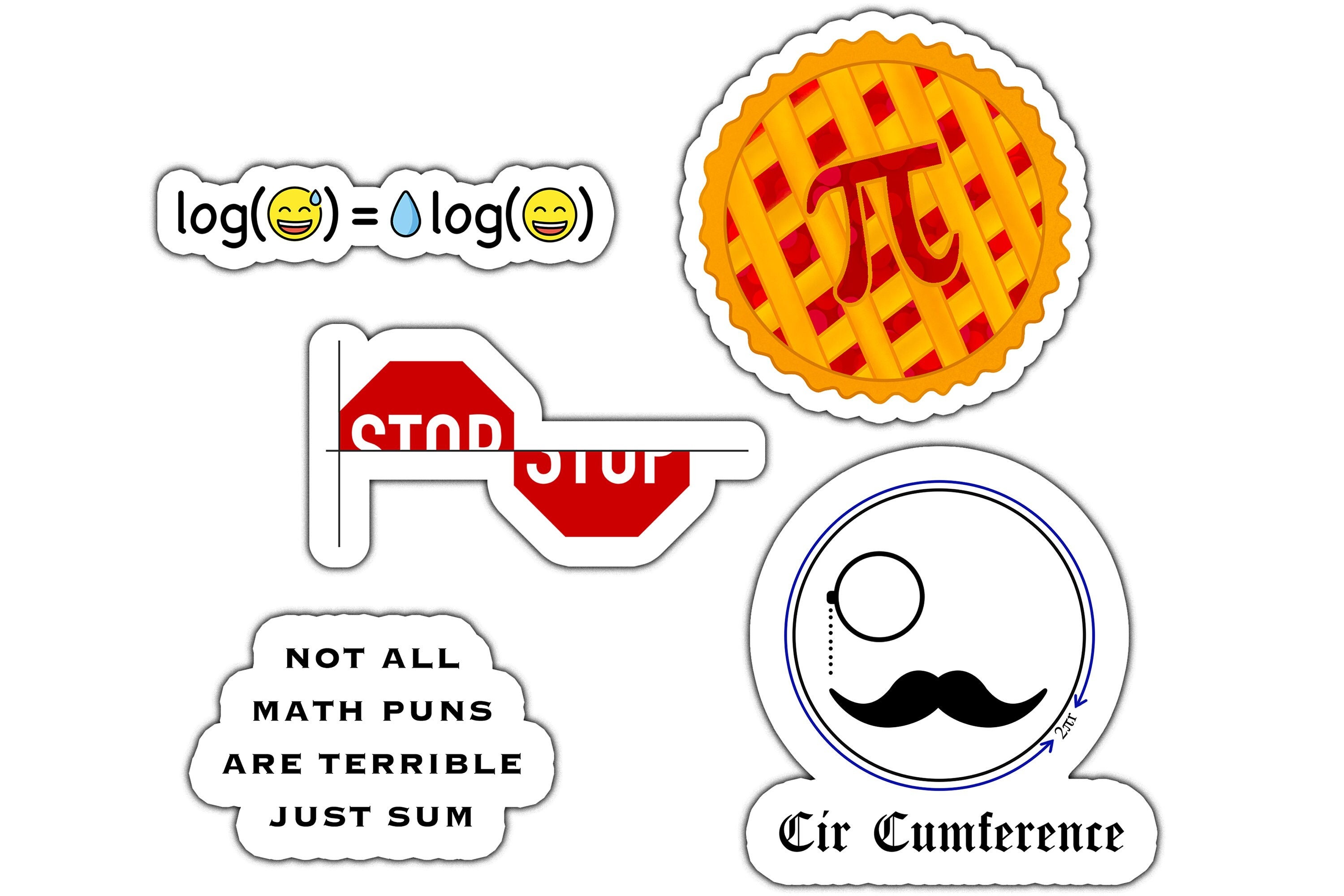 Cute funny math sticker bundle 4 waterproof or removable | Etsy