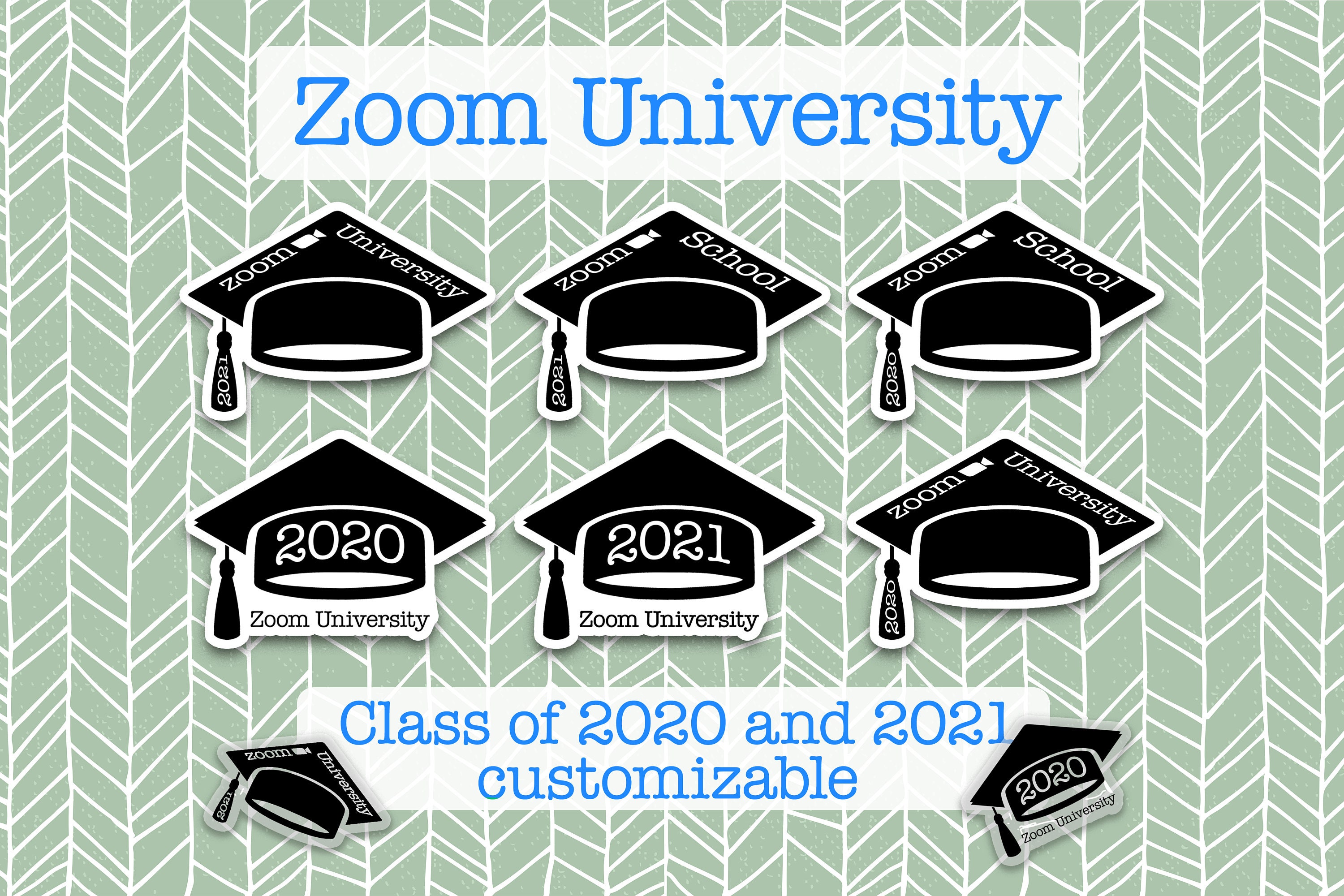 Zoom University Zoom School Graduation Cap Class of 2021 and - Etsy