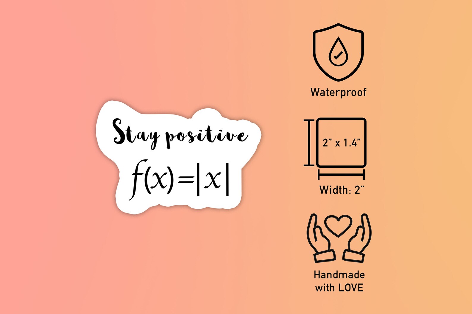 Stay Positive Waterproof Math Sticker and Great Gift for | Etsy