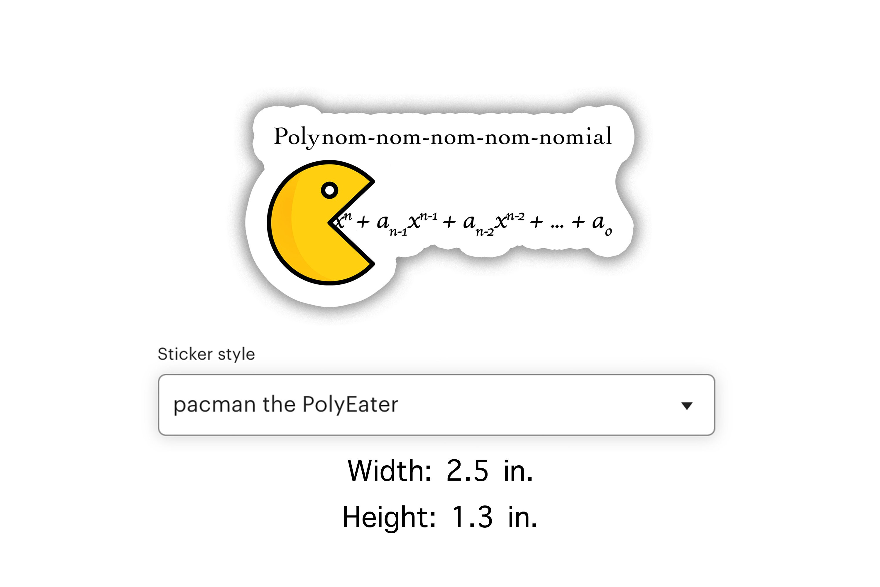 Cute Funny Math Sticker -- Version 2 || With Waterproof and Water ...