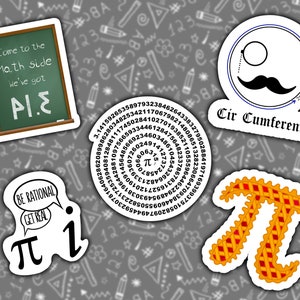 Pi Day Math Sticker Bundle | Cute Funny Math Sticker Set Perfect for ...
