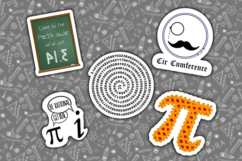 Pi Day Math Sticker Bundle | Cute Funny Math Sticker Set Perfect for ...