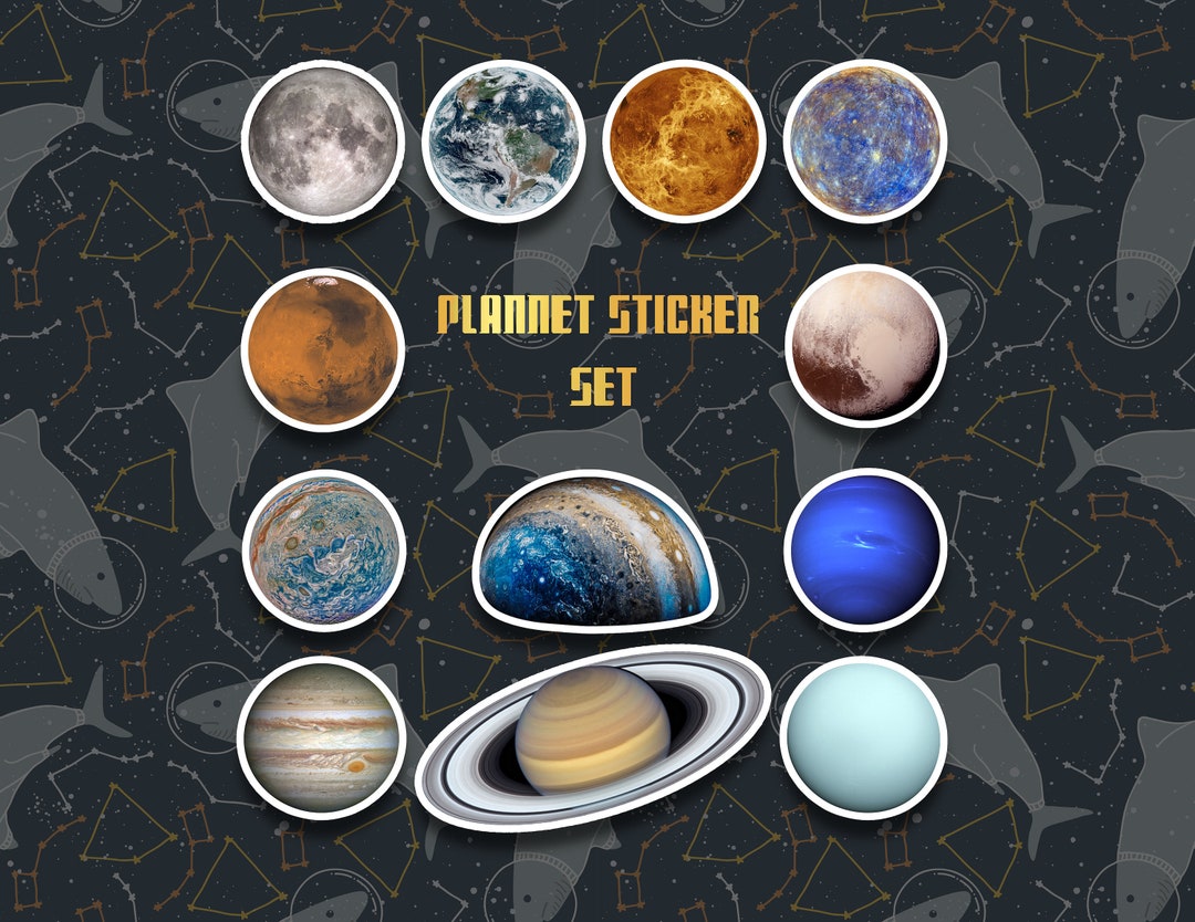 Solar System Planets Astronomy Sticker Bundle--water Resistant Stickers ...