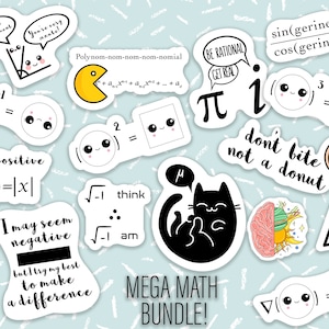 Cute Funny Math Sticker Set - Great Gift for Math Enthusiasts and ...
