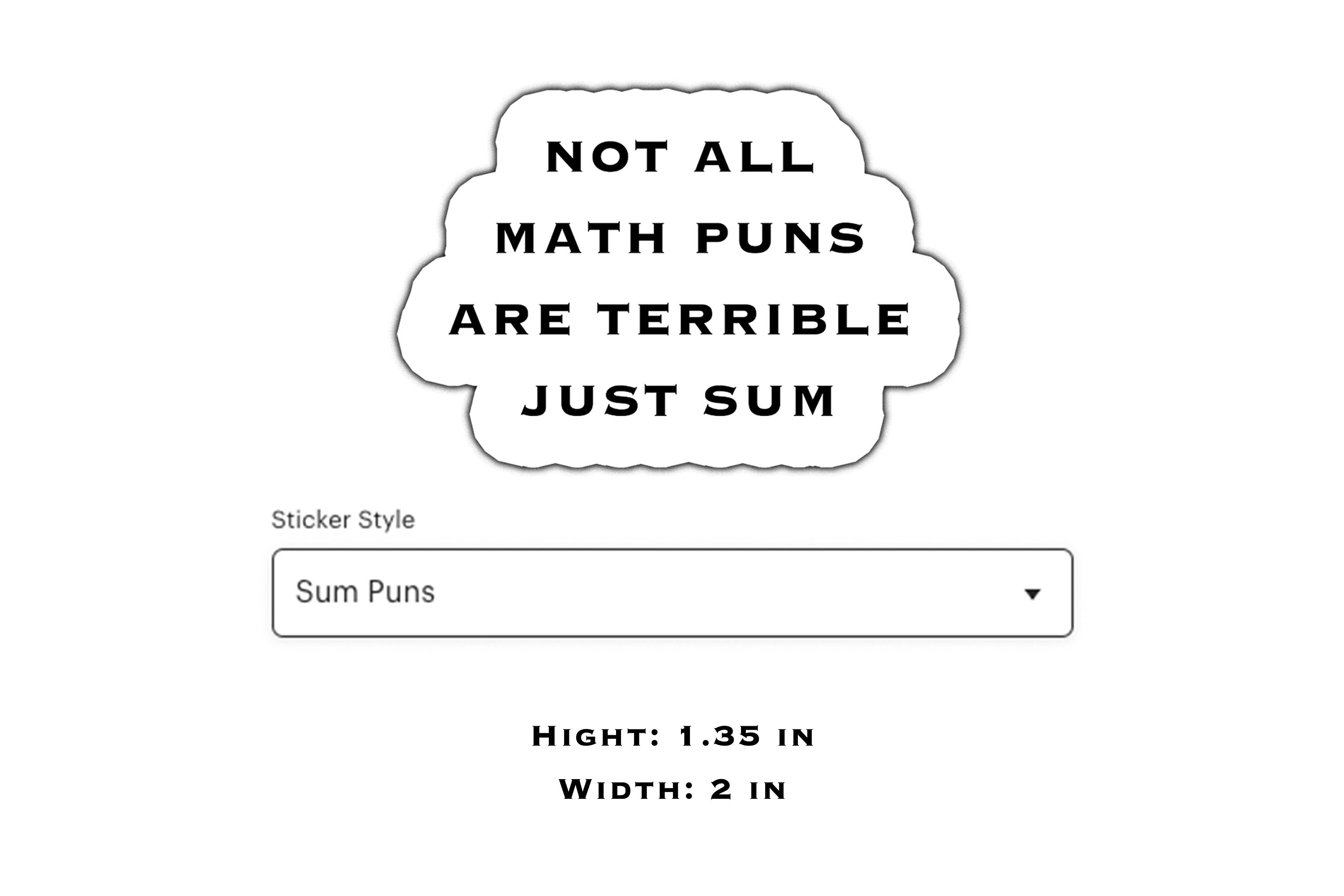 Cute funny math sticker bundle 4 waterproof or removable | Etsy