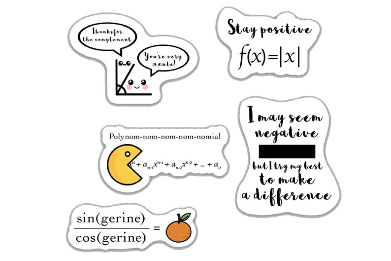Cute Funny Math Sticker Version 2 With Waterproof and - Etsy
